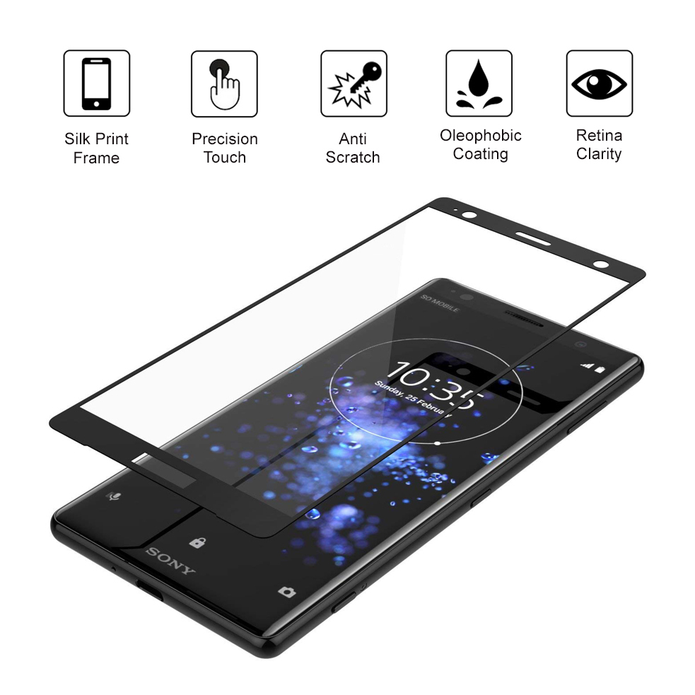 Full Tempered Glass Screen Protector for Sony Xperia XZ2 Compact